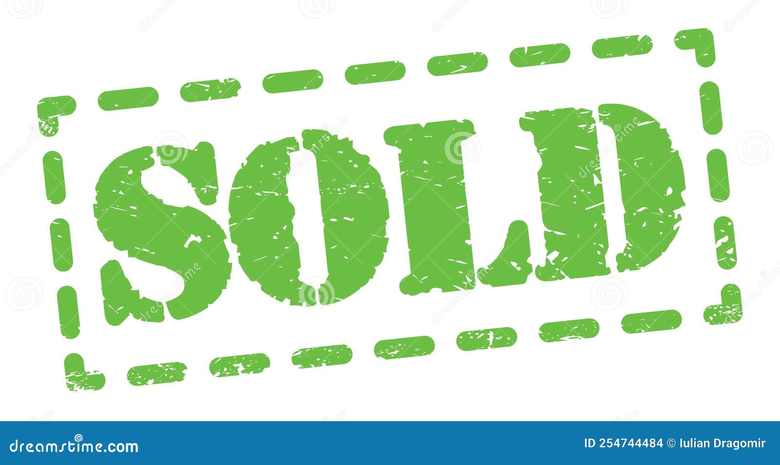 SOLD Text Written on Green Stamp Sign Stock Illustration - Illustration ...