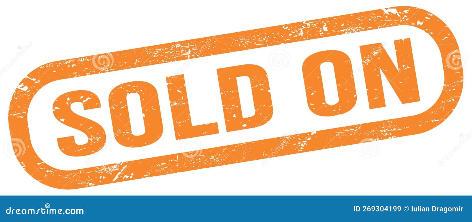 SOLD on, Text Written on Orange Stamp Sign Stock Illustration ...