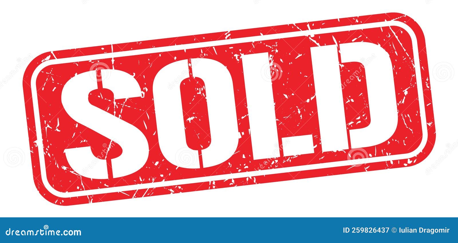 SOLD Text Written on Red Stamp Sign Stock Illustration - Illustration ...