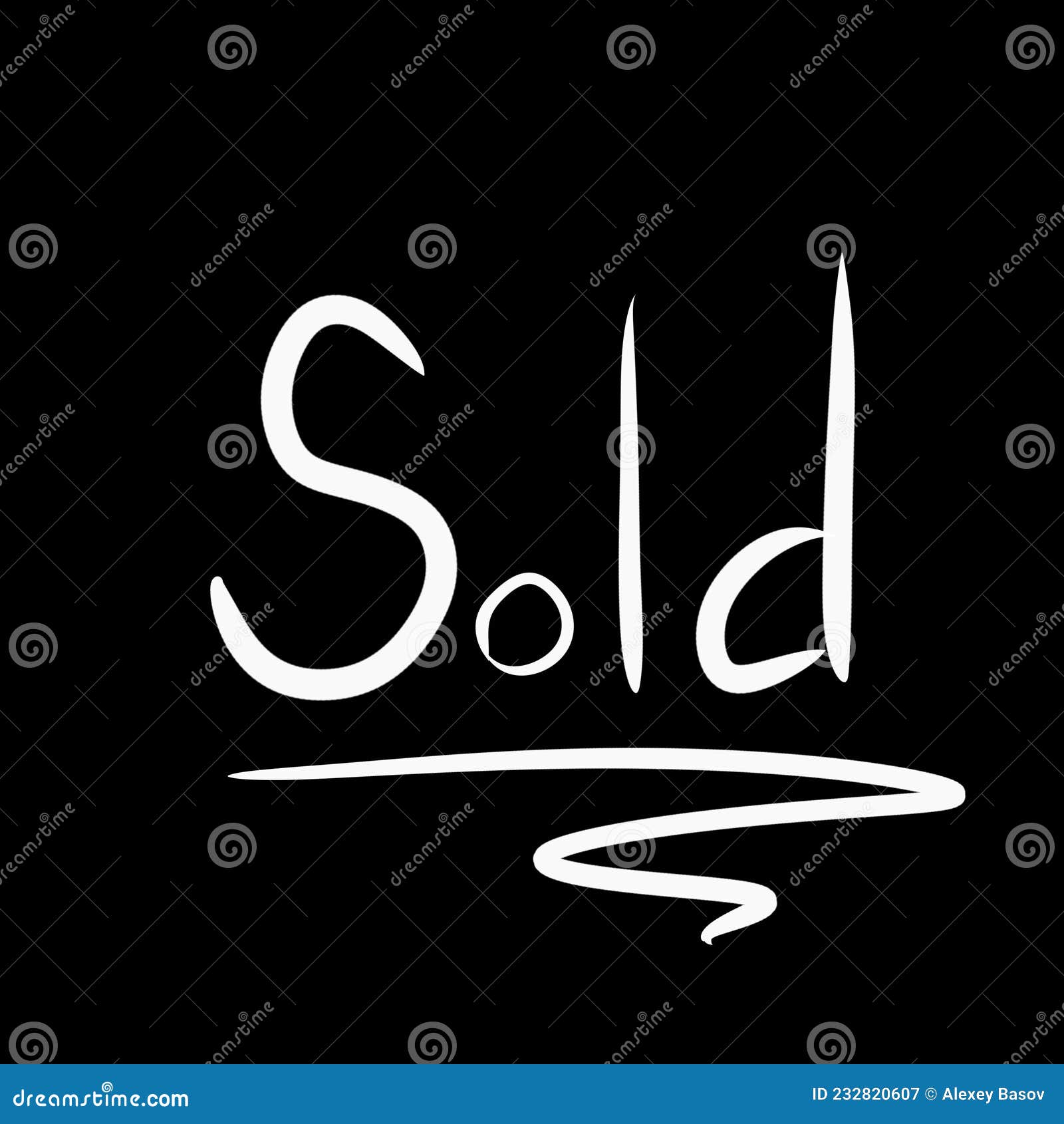 Sold Title Symbol on the Black Background Stock Illustration ...