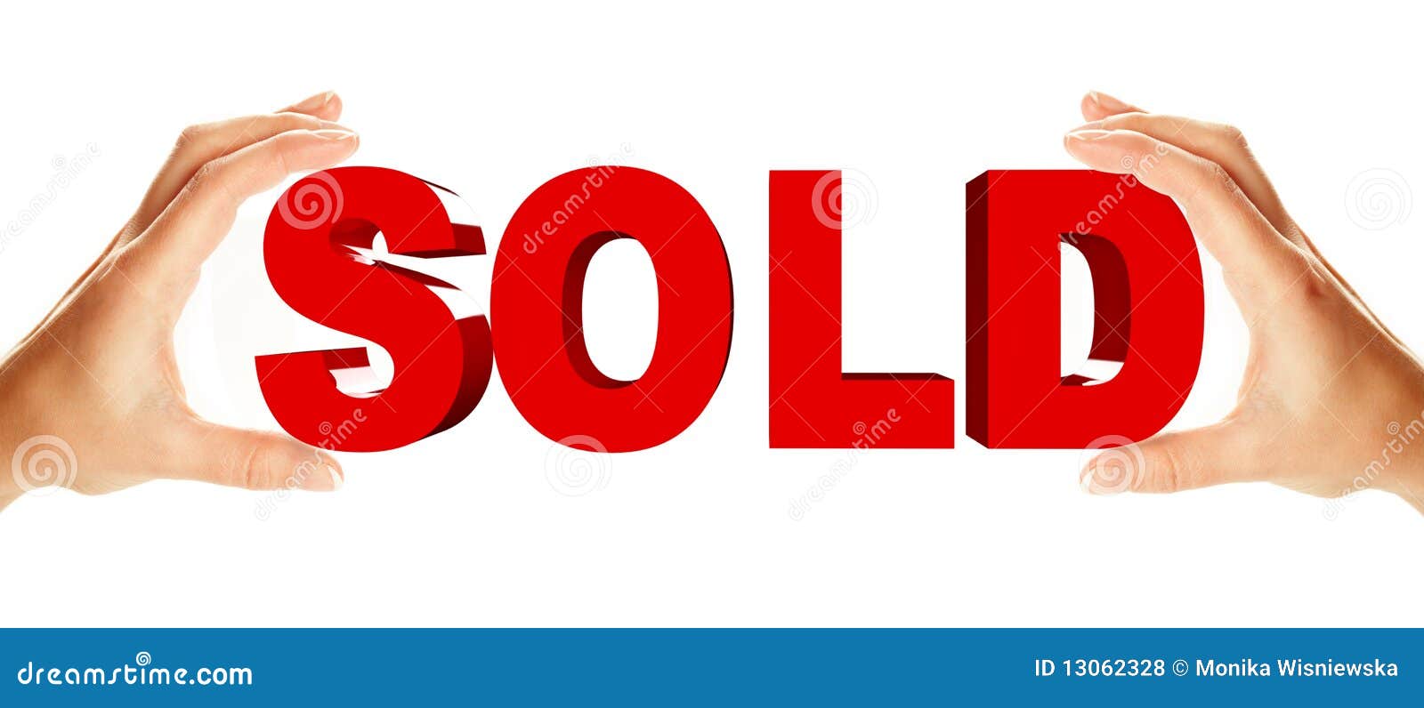 Sold Word Holding by Two Female Hands Stock Photo - Image of female ...