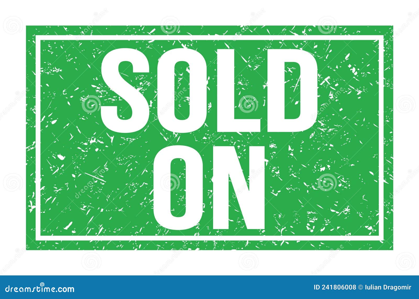 SOLD on, Words on Green Rectangle Stamp Sign Stock Illustration ...
