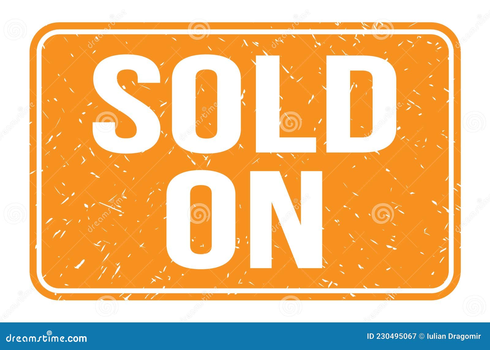 SOLD on, Words on Orange Rectangle Stamp Sign Stock Illustration ...