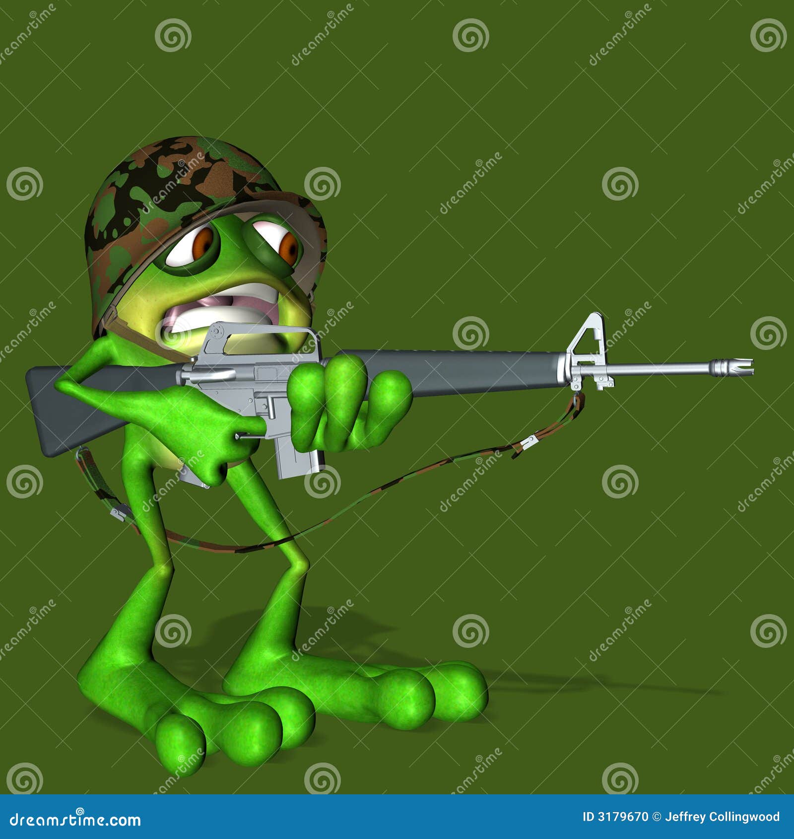 Soldado 1 de la rana stock de ilustración. Ilustración de sapo - 3179670