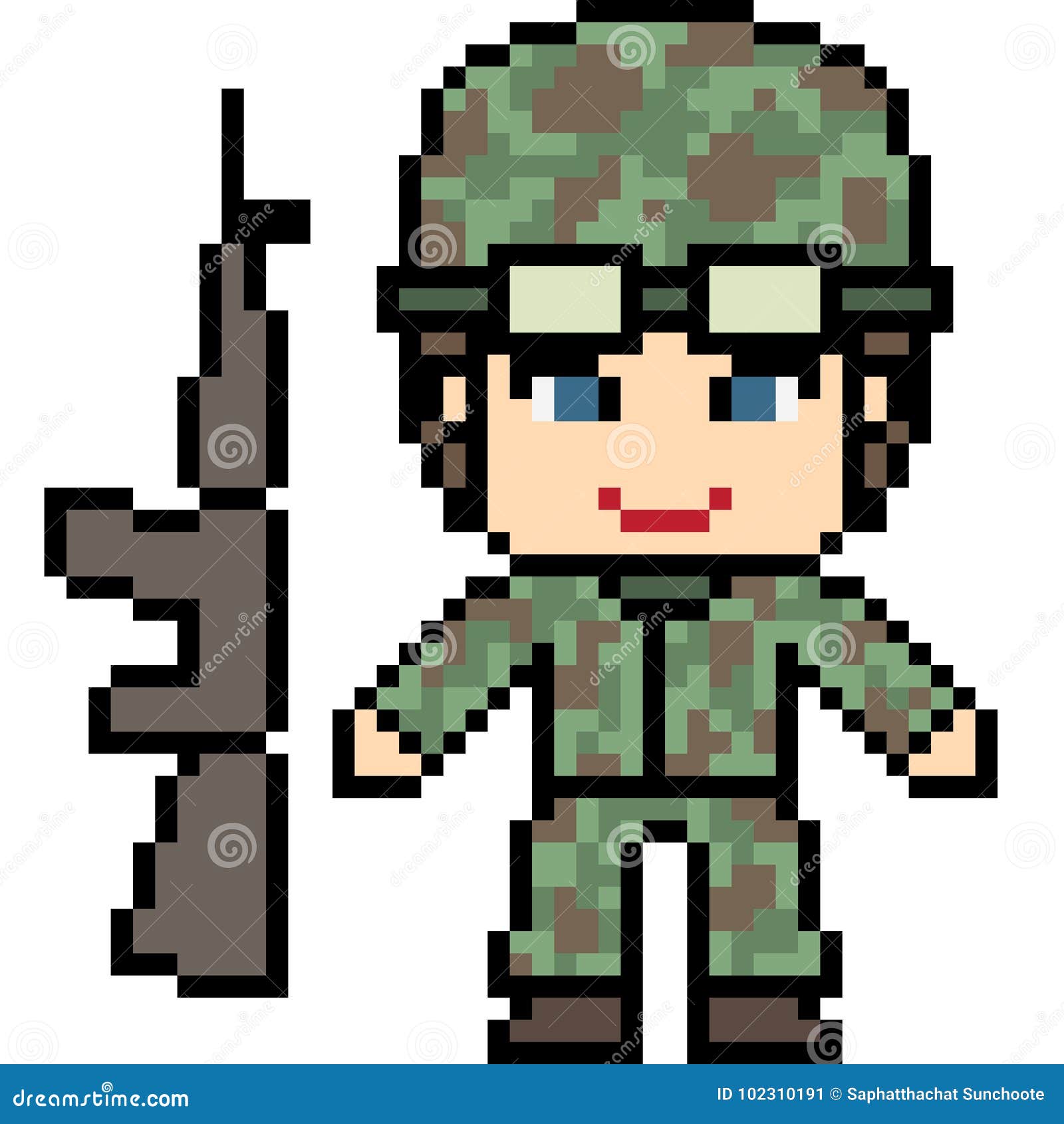 Soldado Da Arte Do Pixel Do Vetor Ilustração do Vetor - Ilustração de ...