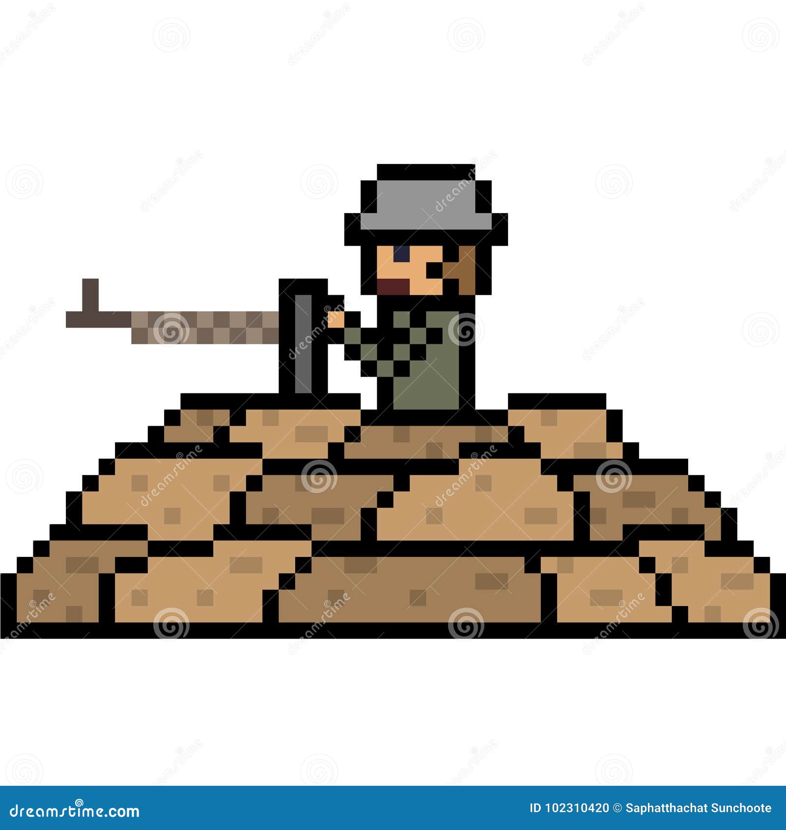 Soldado Del Arte Del Pixel Del Vector Ilustración del Vector ...