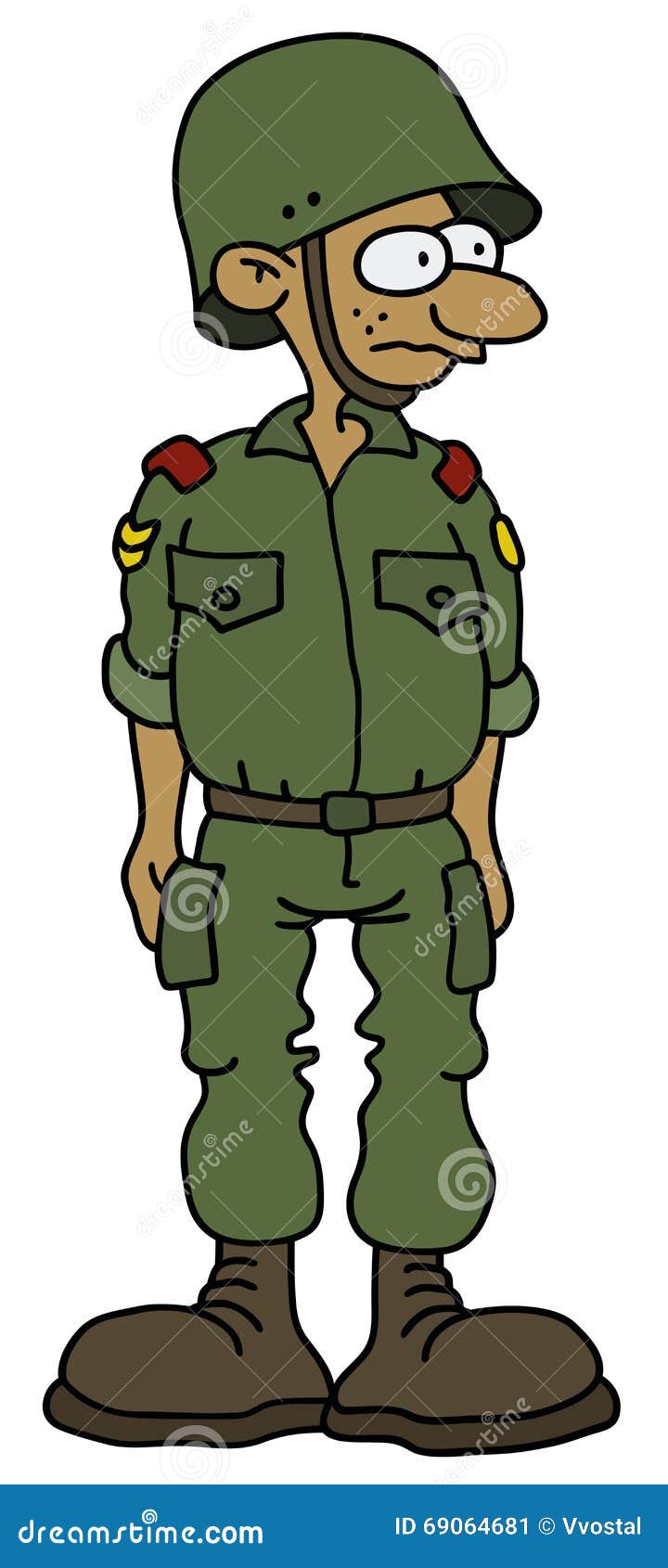 Soldado engraçado ilustração do vetor. Ilustração de povos - 69064681