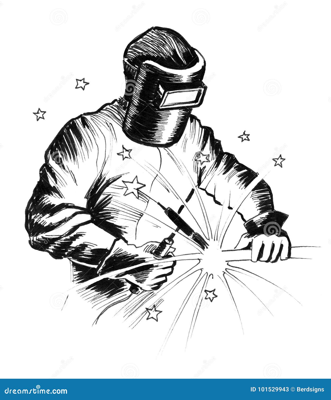 Soldador stock de ilustración. Ilustración de funcionamiento - 101529943