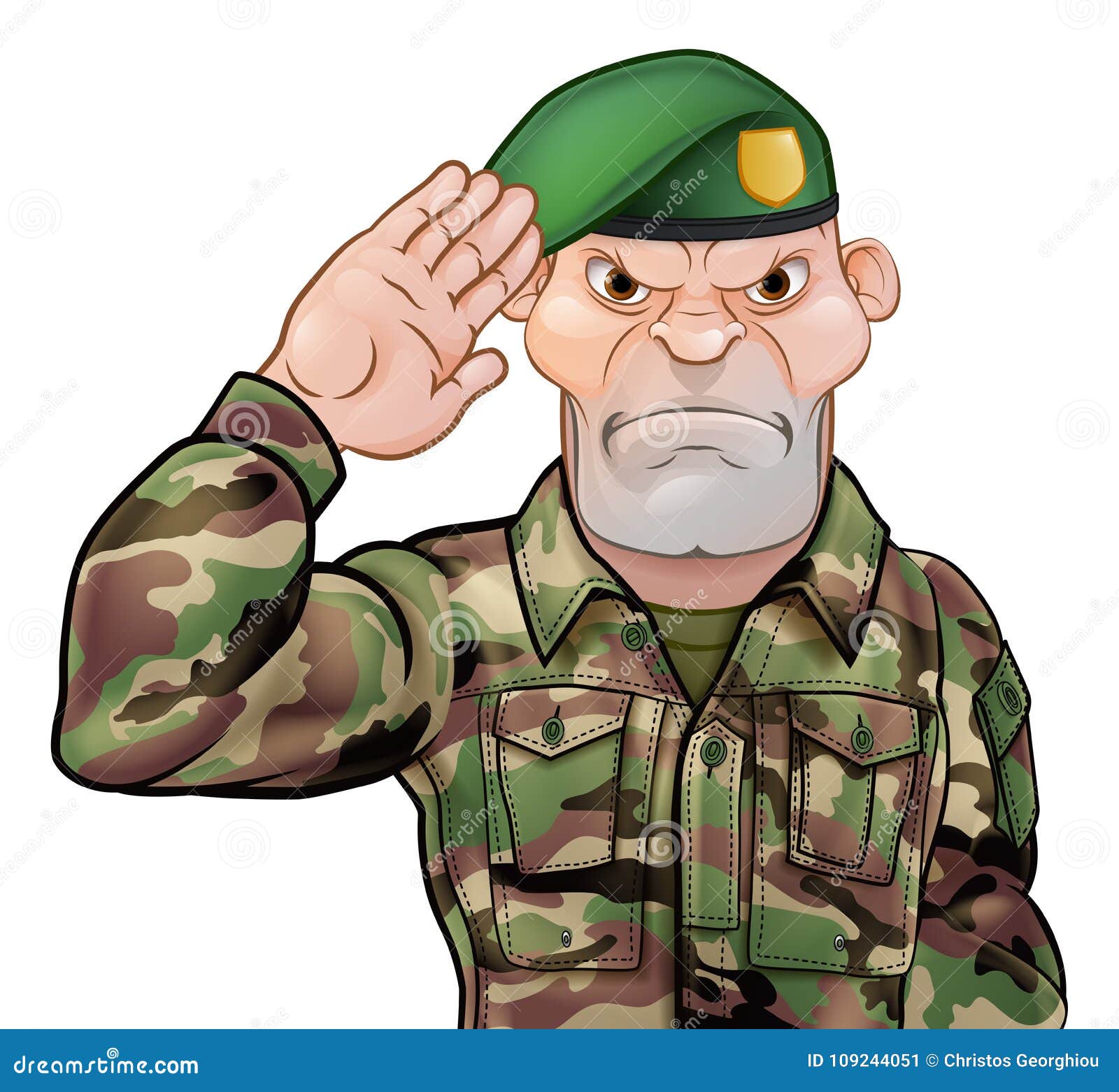Soldat De Salutation Cartoon Illustration de Vecteur - Illustration of ...