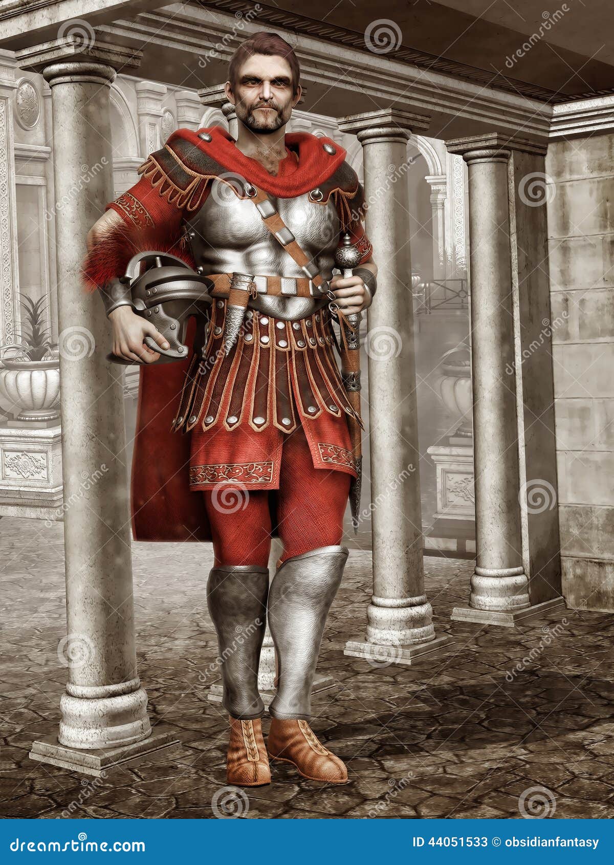 Soldat Romain Antique Dans Un Temple Illustration Stock - Illustration ...