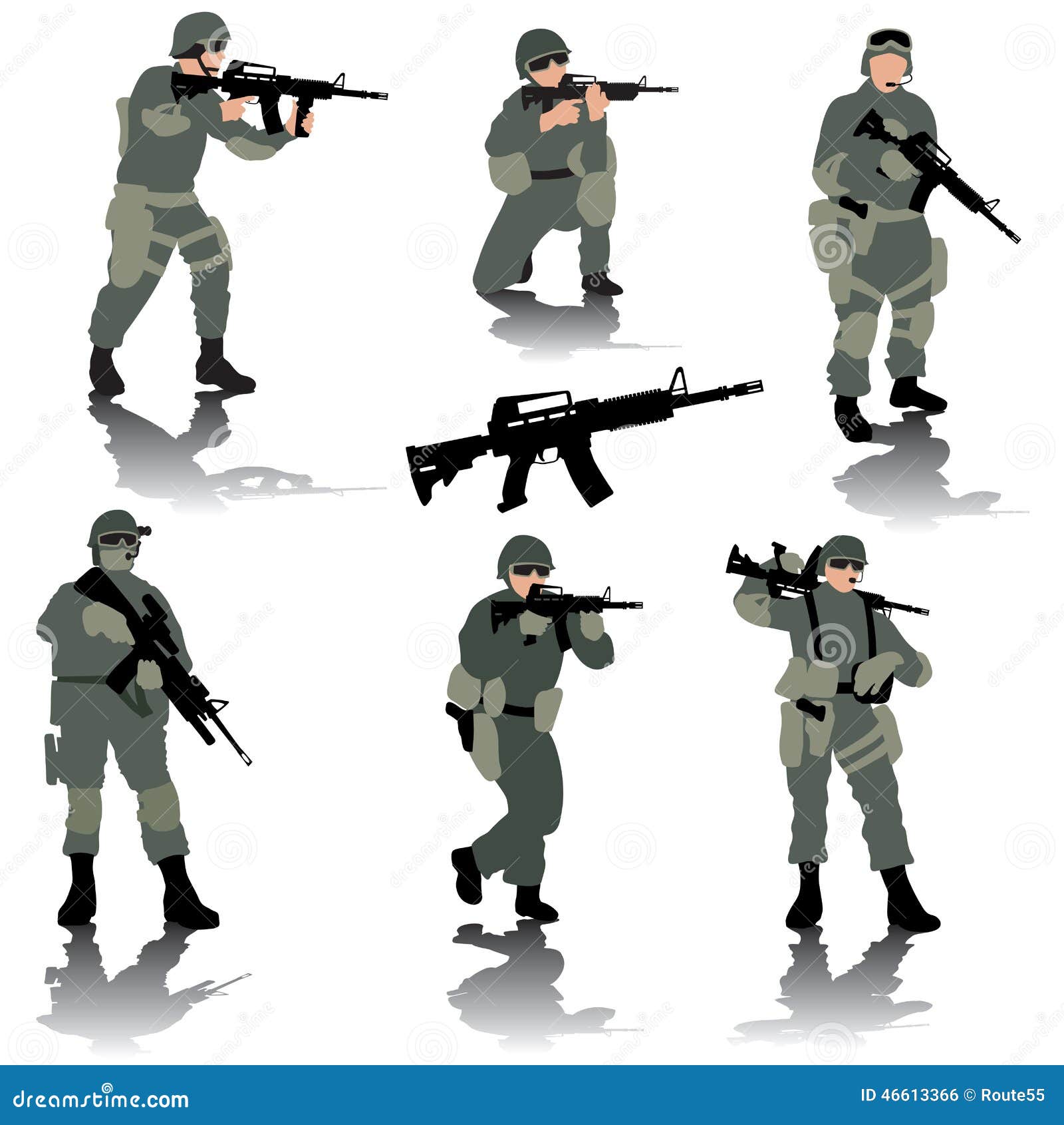 Soldati illustrazione vettoriale. Illustrazione di battlefield - 46613366