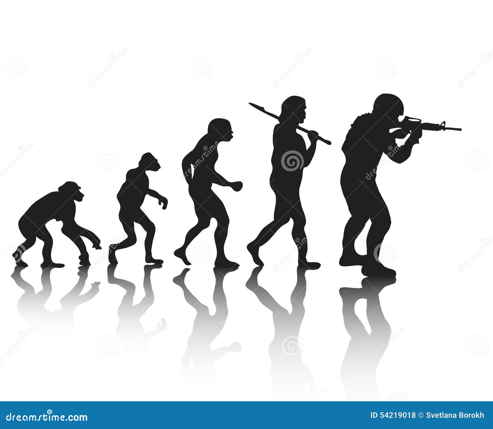 Soldati di evoluzione illustrazione vettoriale. Illustrazione di ...