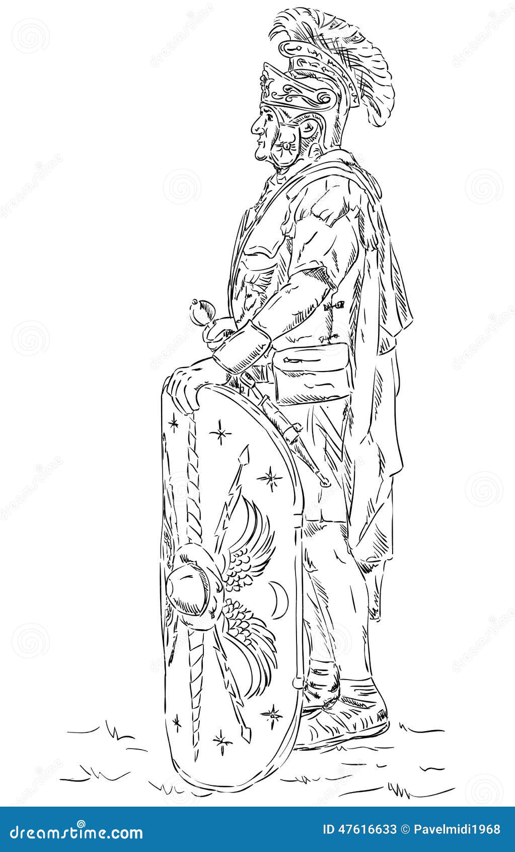 Soldato romano, legionario illustrazione vettoriale. Illustrazione di ...