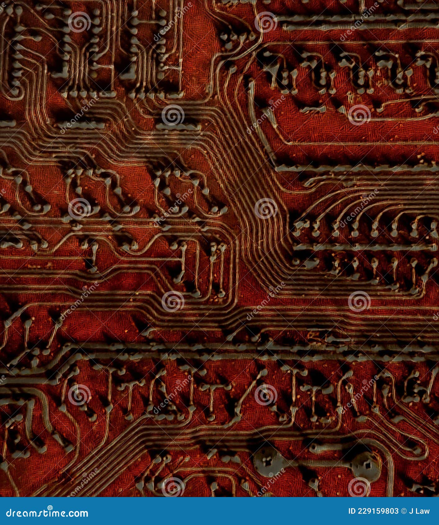 Solder Connections of an Old Computer Circuit Board and Plans for the ...
