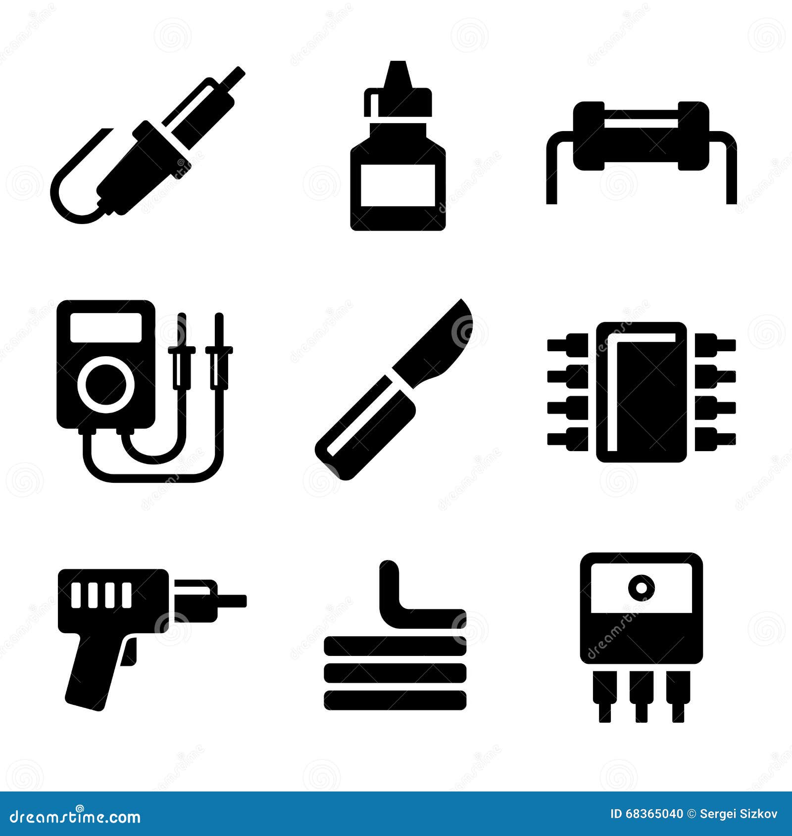 Solder Icons Set stock vector. Illustration of protection - 68365040