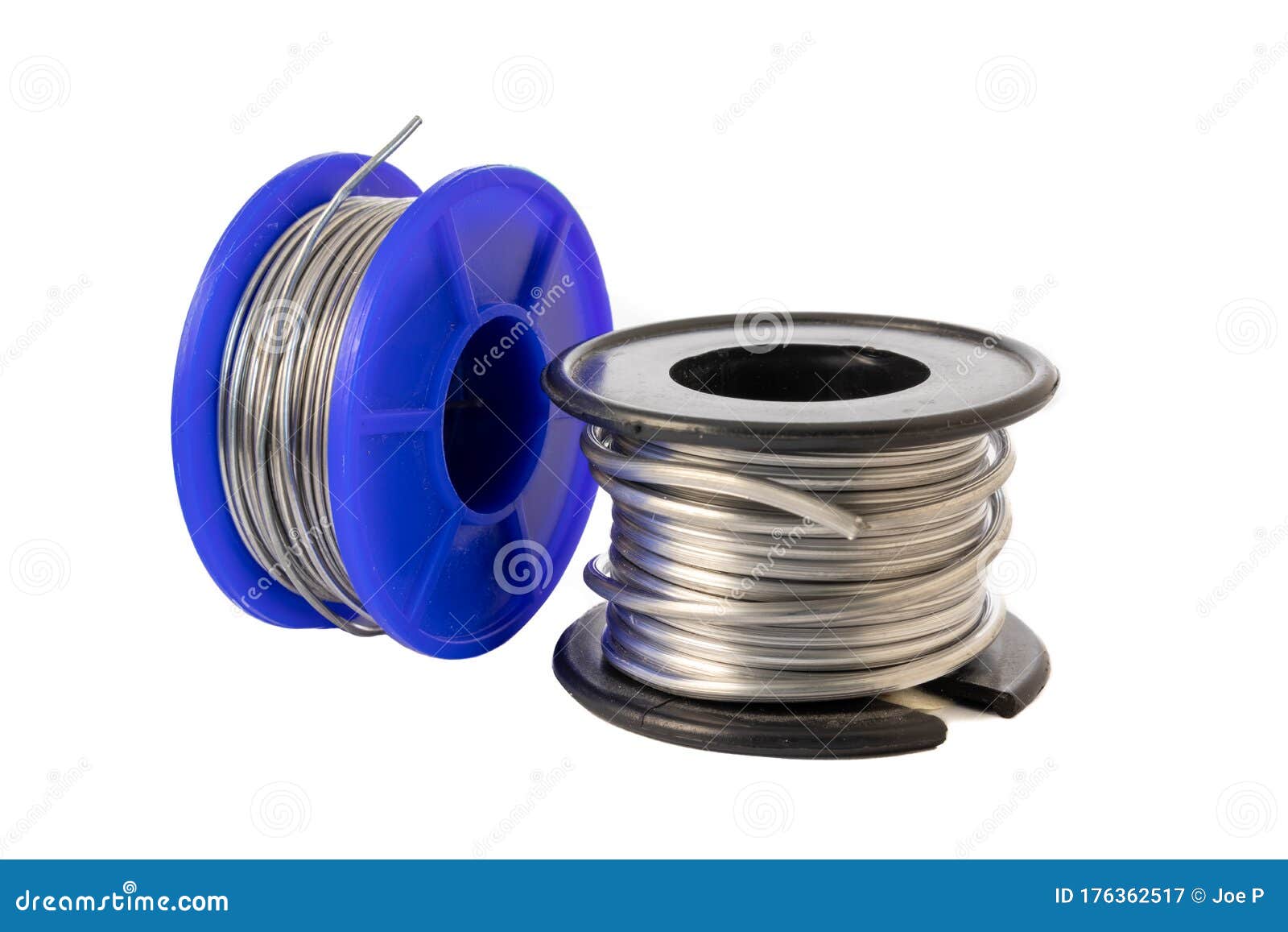 Solder Wire Spools Made of Tin and Lead Isolated on a White Background ...