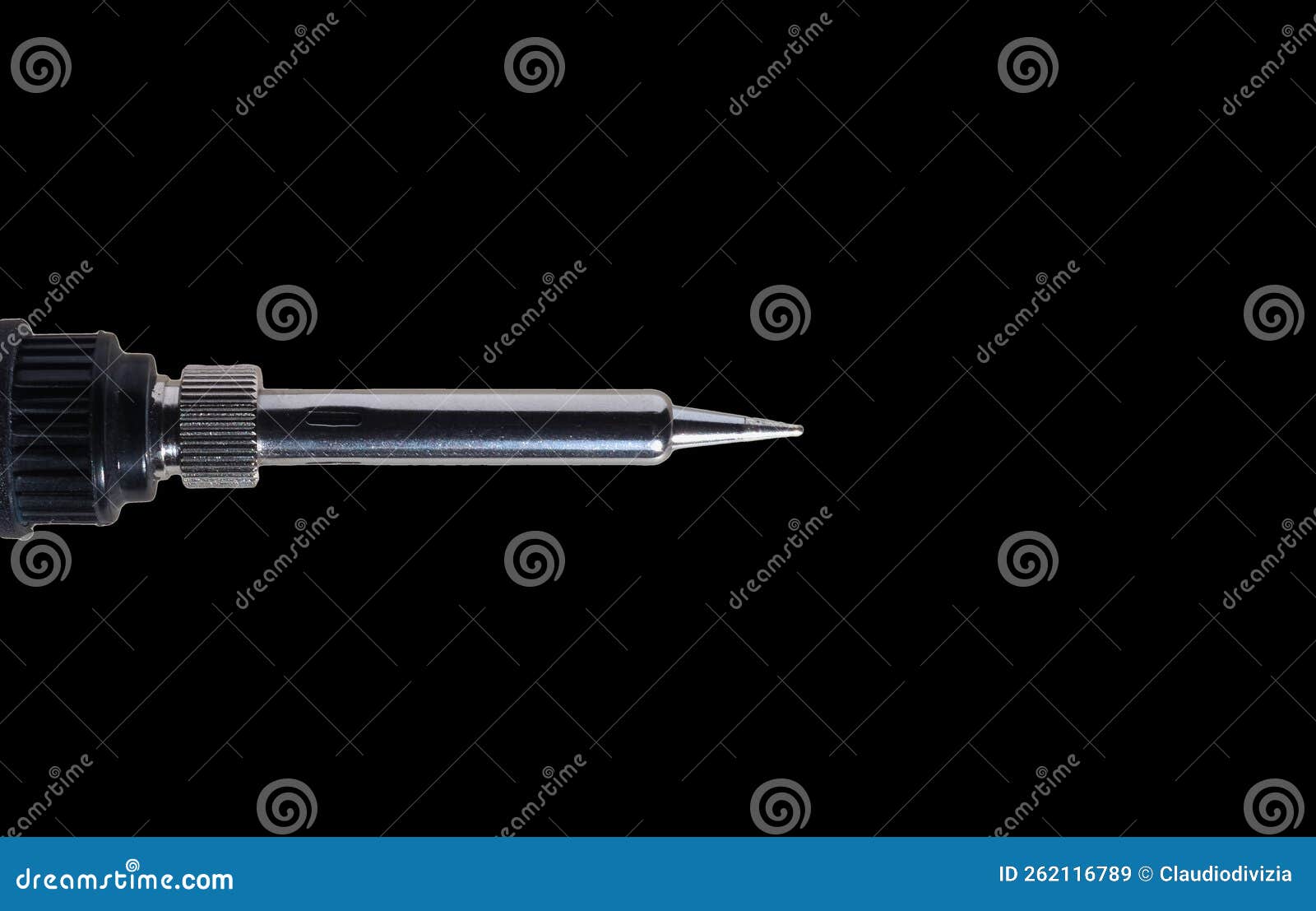 Solderer Tip for Wire Soldering Over Black Stock Image - Image of ...