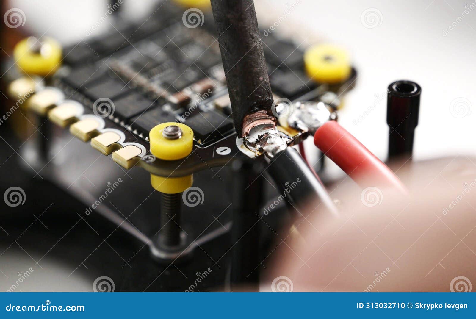 Soldering Connections on Microchip Stock Photo - Image of craftsmanship ...