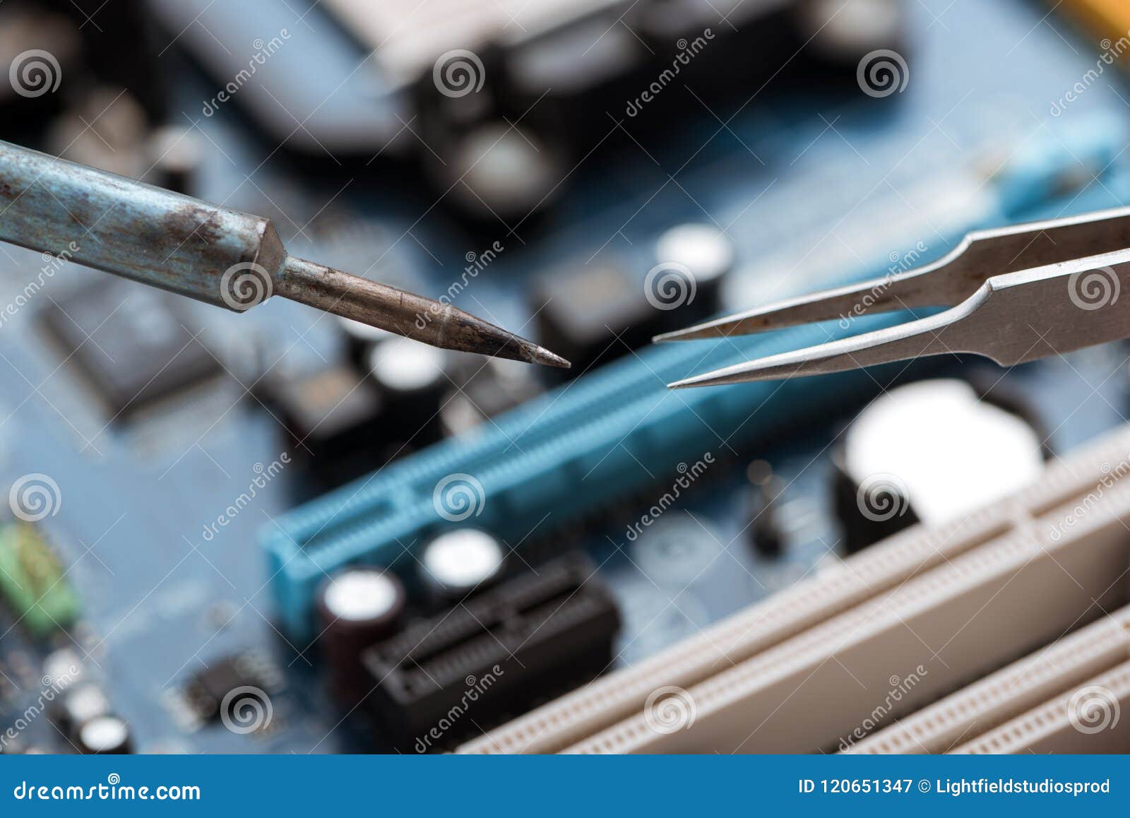 Soldering Desktop Computer System Stock Image - Image of diode ...