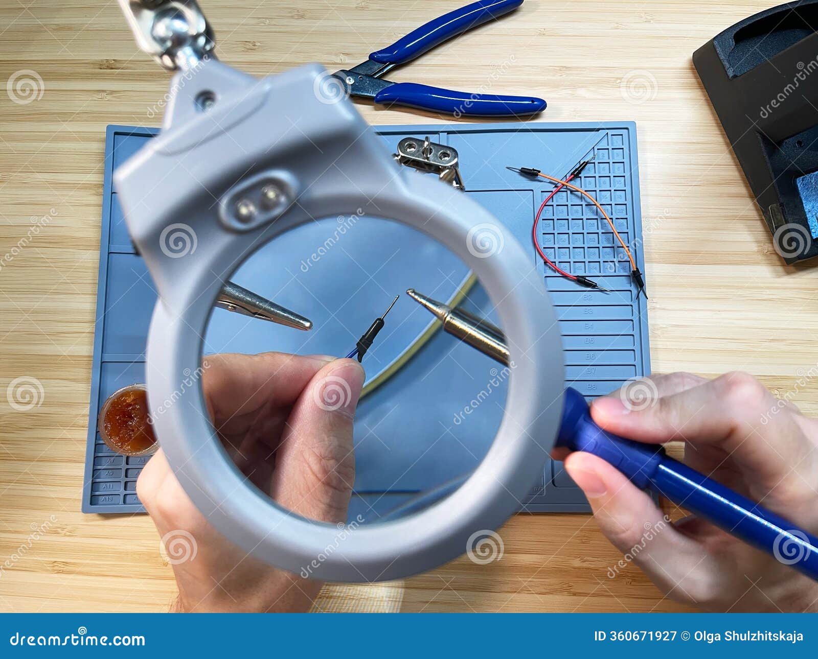 Soldering Electronics with Precision Tools Stock Image - Image of ...