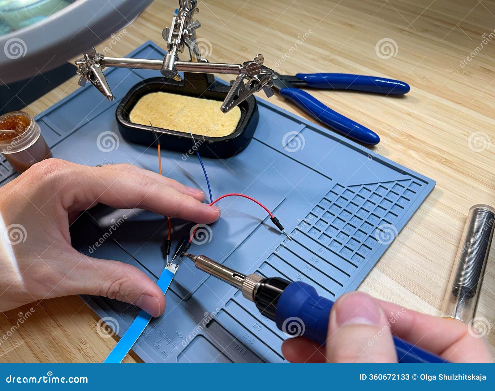 Soldering Electronics with Precision Tools Stock Image - Image of ...