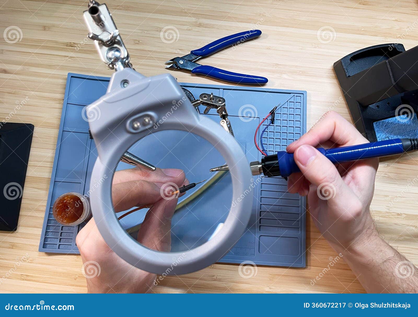 Soldering Electronics with Precision Tools Stock Image - Image of ...