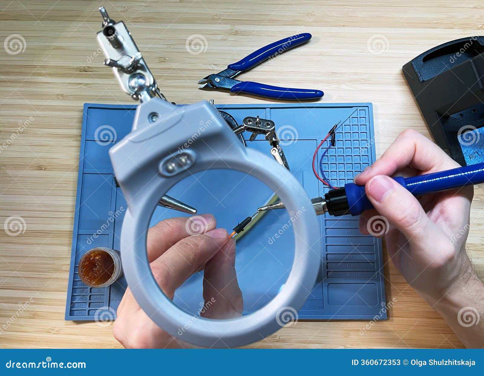 Soldering Electronics with Precision Tools Stock Image - Image of ...