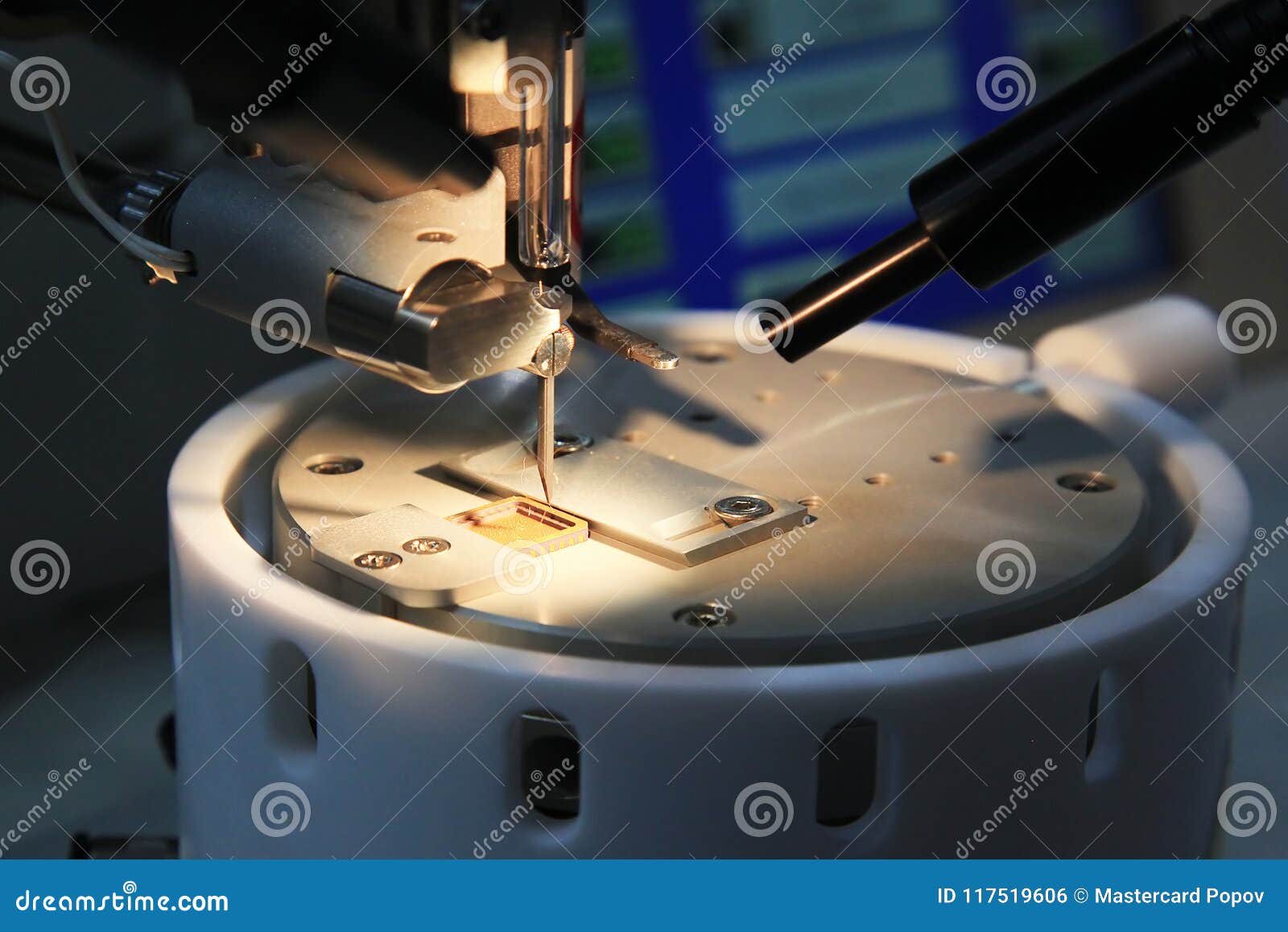 Soldering the Conductors of the Chip Stock Photo - Image of check ...