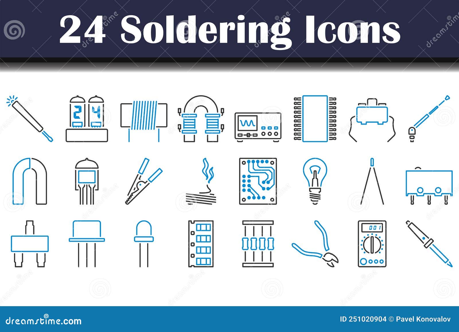 Soldering Icon Set stock vector. Illustration of electricity - 251020904