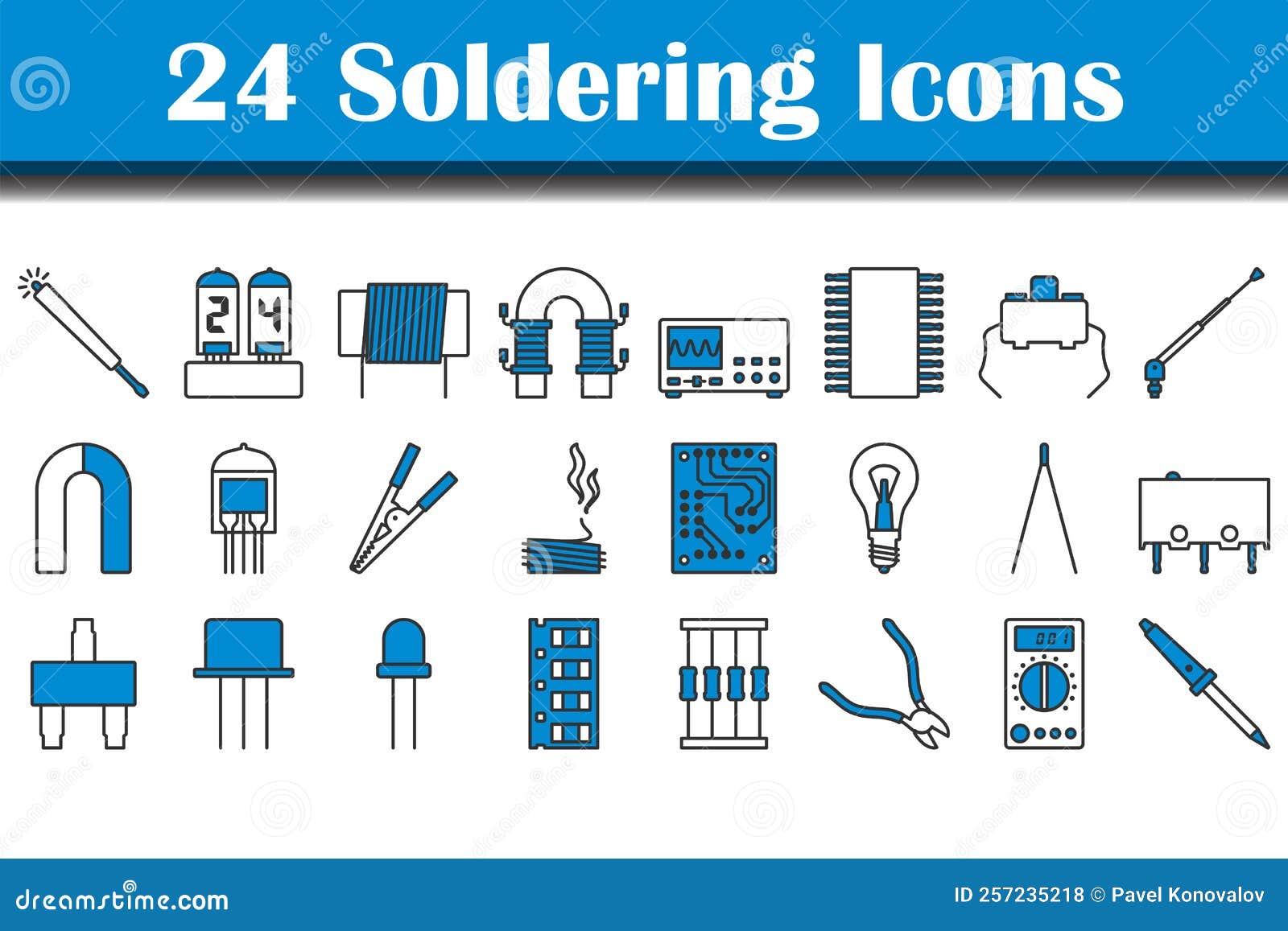 Soldering Icon Set stock vector. Illustration of power - 257235218