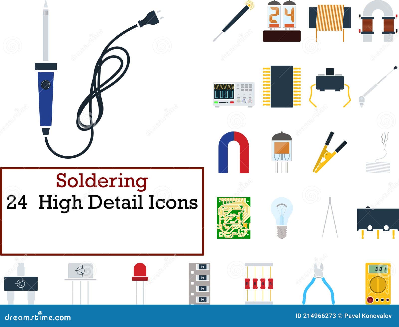 Soldering Icon Set stock vector. Illustration of icon - 214966273
