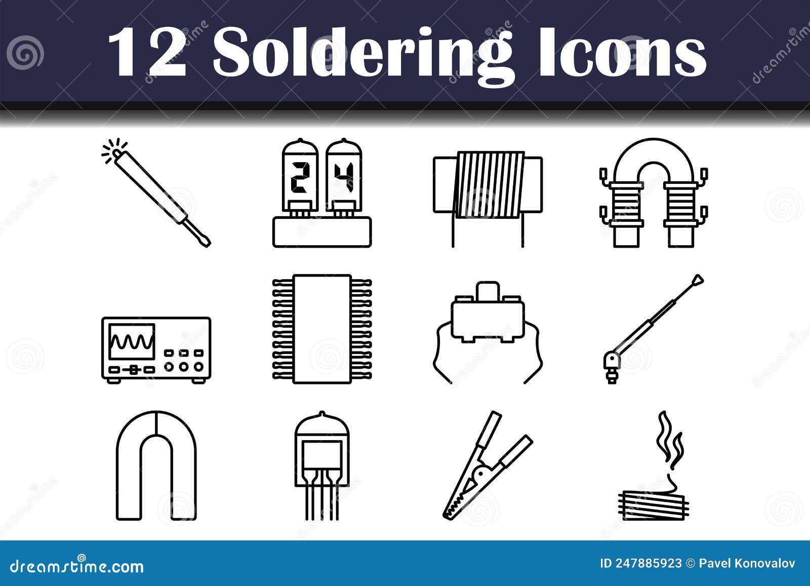 Soldering Icon Set stock vector. Illustration of flash - 247885923