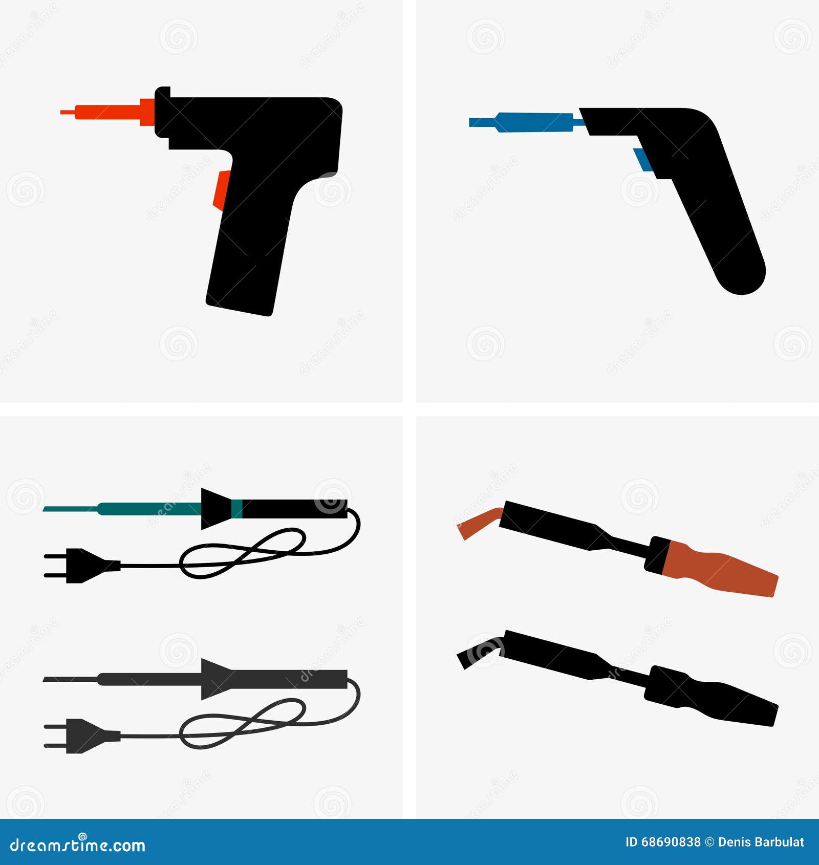 Soldering iron stock vector. Illustration of pictogram - 68690838