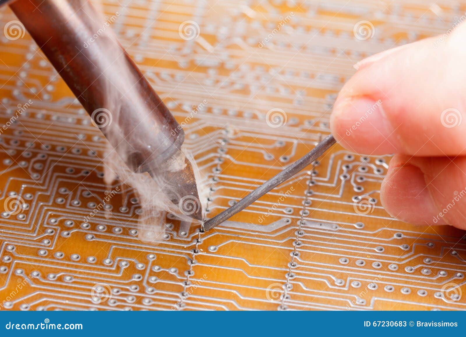 Soldering Iron and Circuit Board Stock Image - Image of iron, circuit ...