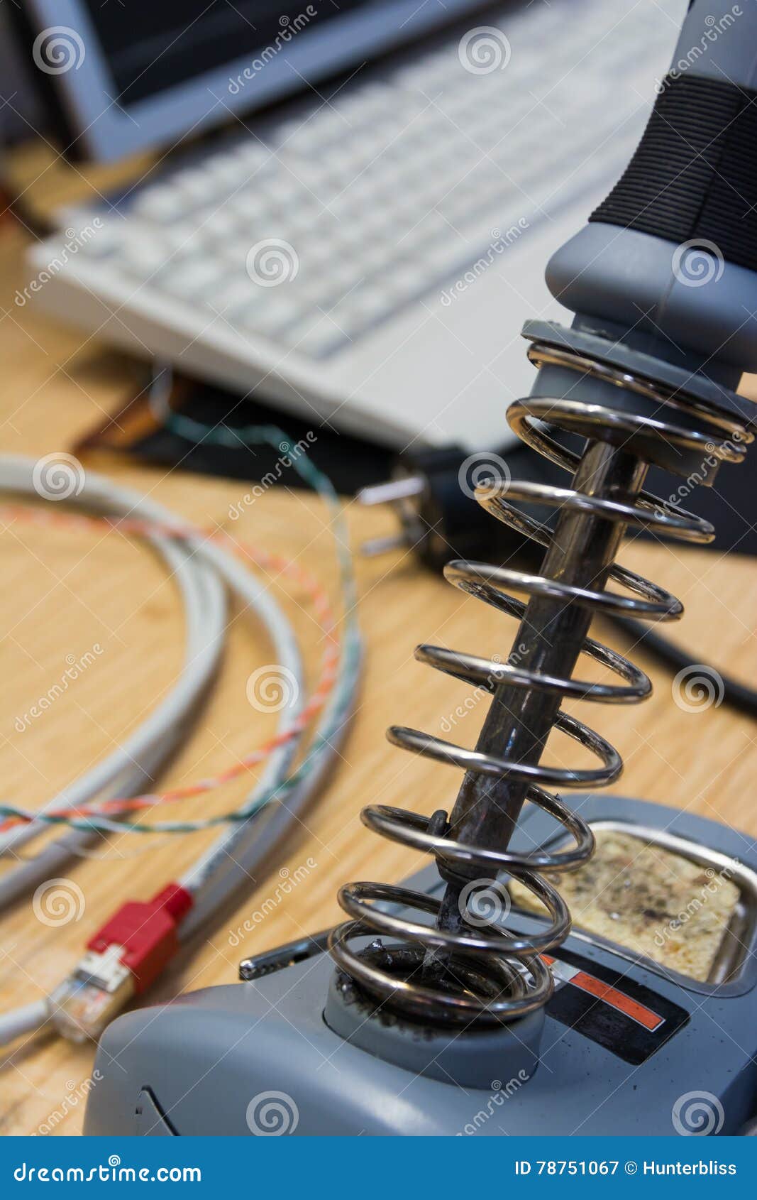 Soldering Iron Closeup Engineering Workspace Desk Electronics Me Stock ...