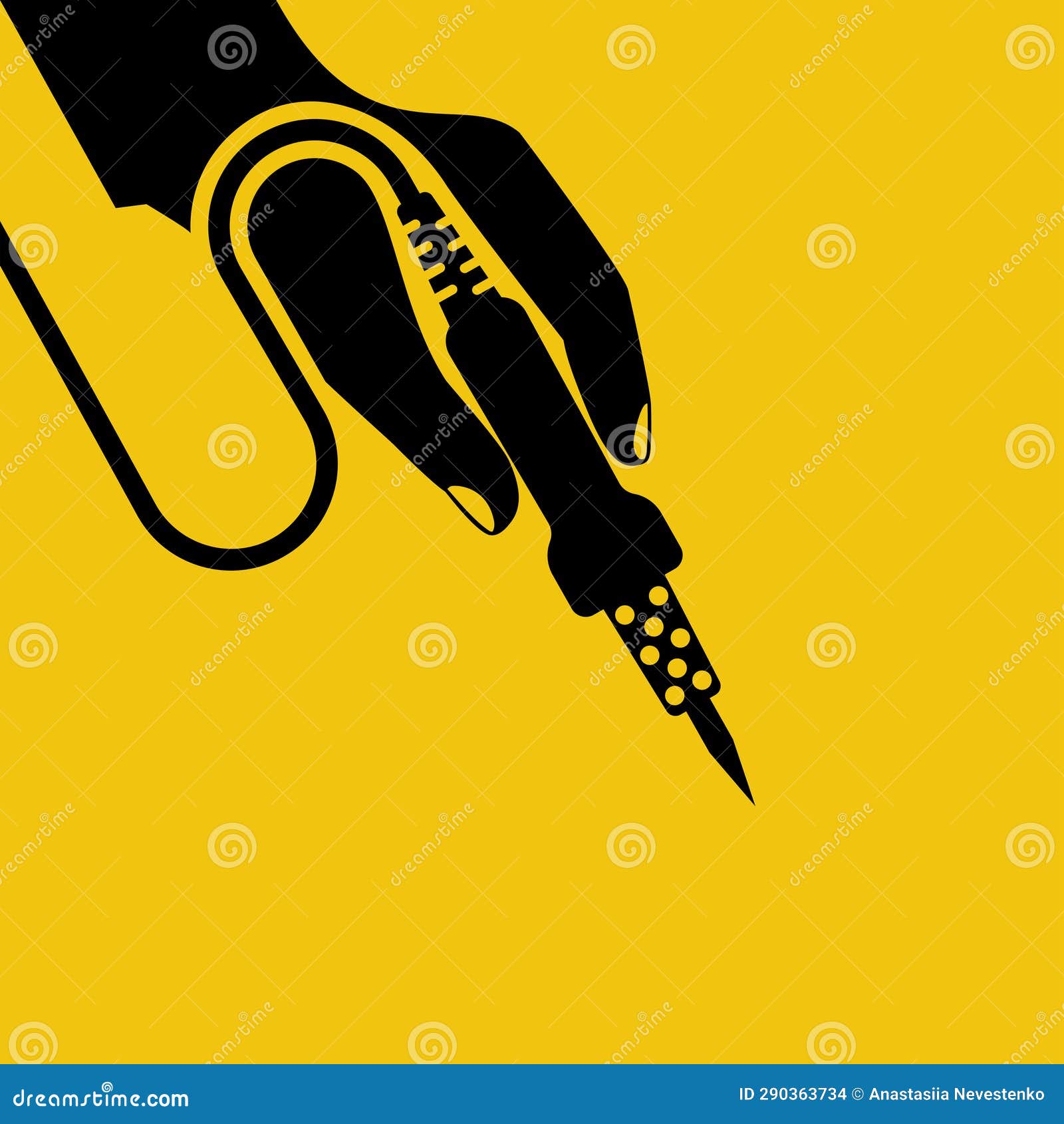 Soldering Iron in Hand Man. Electronics Repair Concept Stock ...
