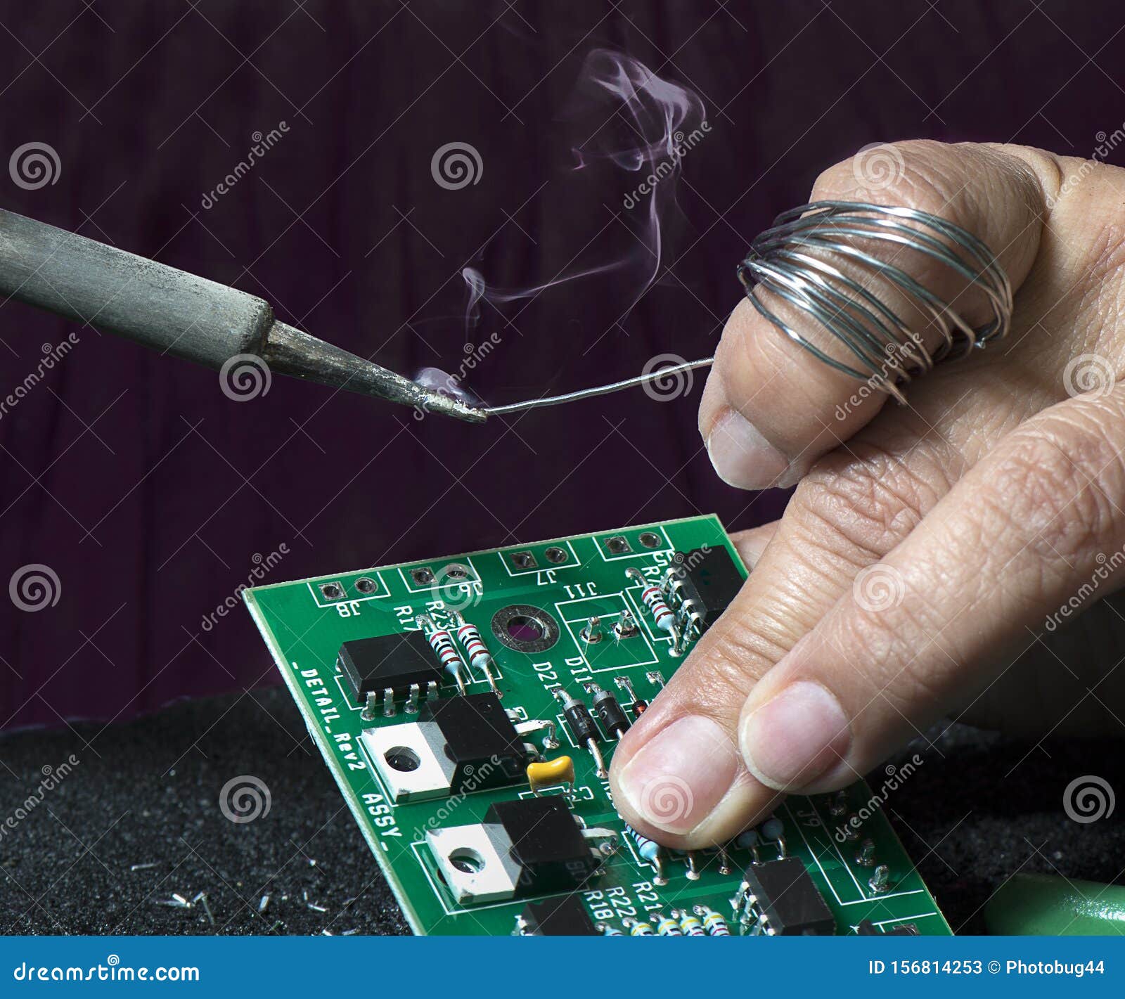 Soldering And Assembly Of SMD Transistor Stock Photography ...