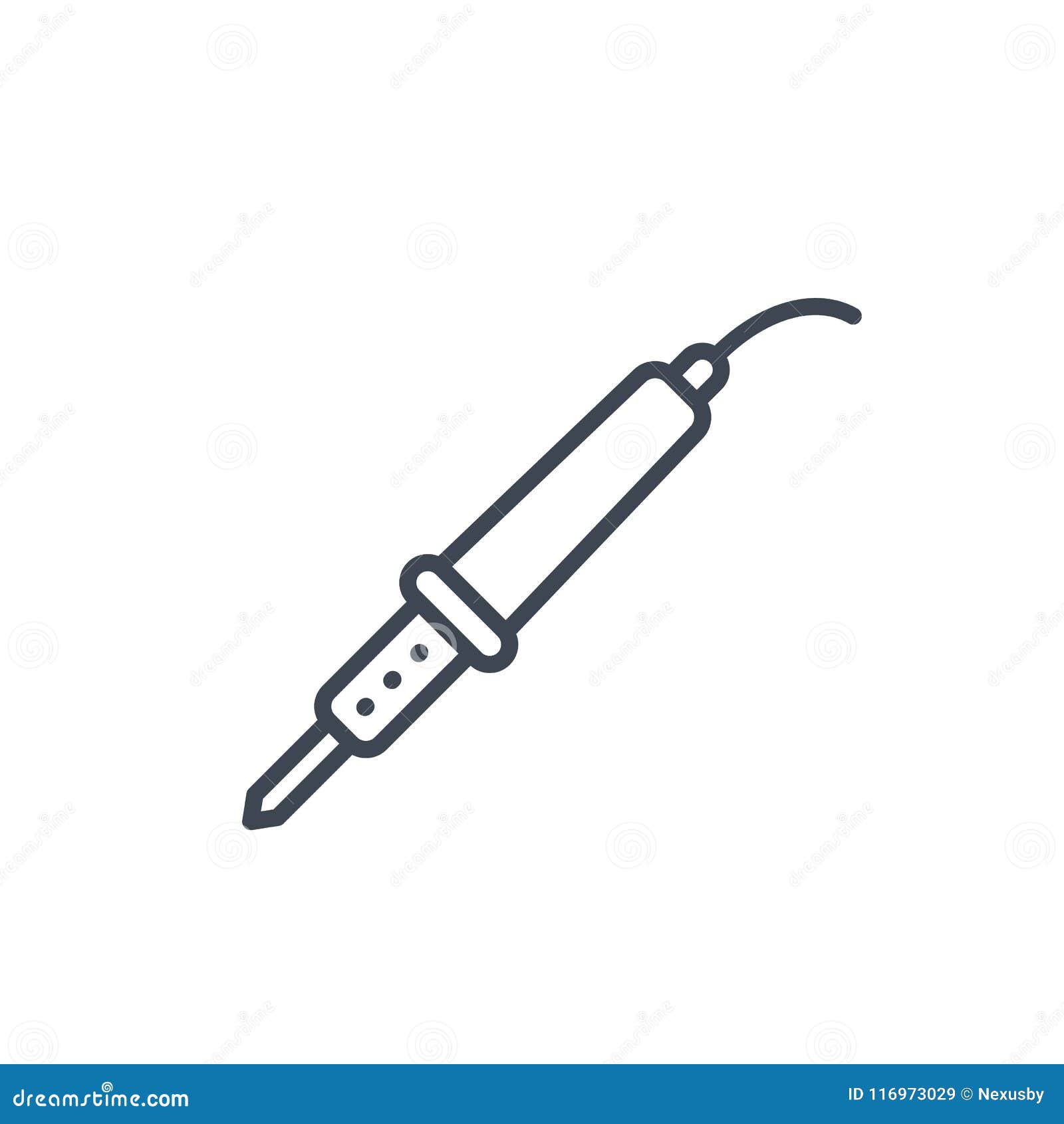 Soldering Iron Icon, Linear on White Stock Vector - Illustration of ...