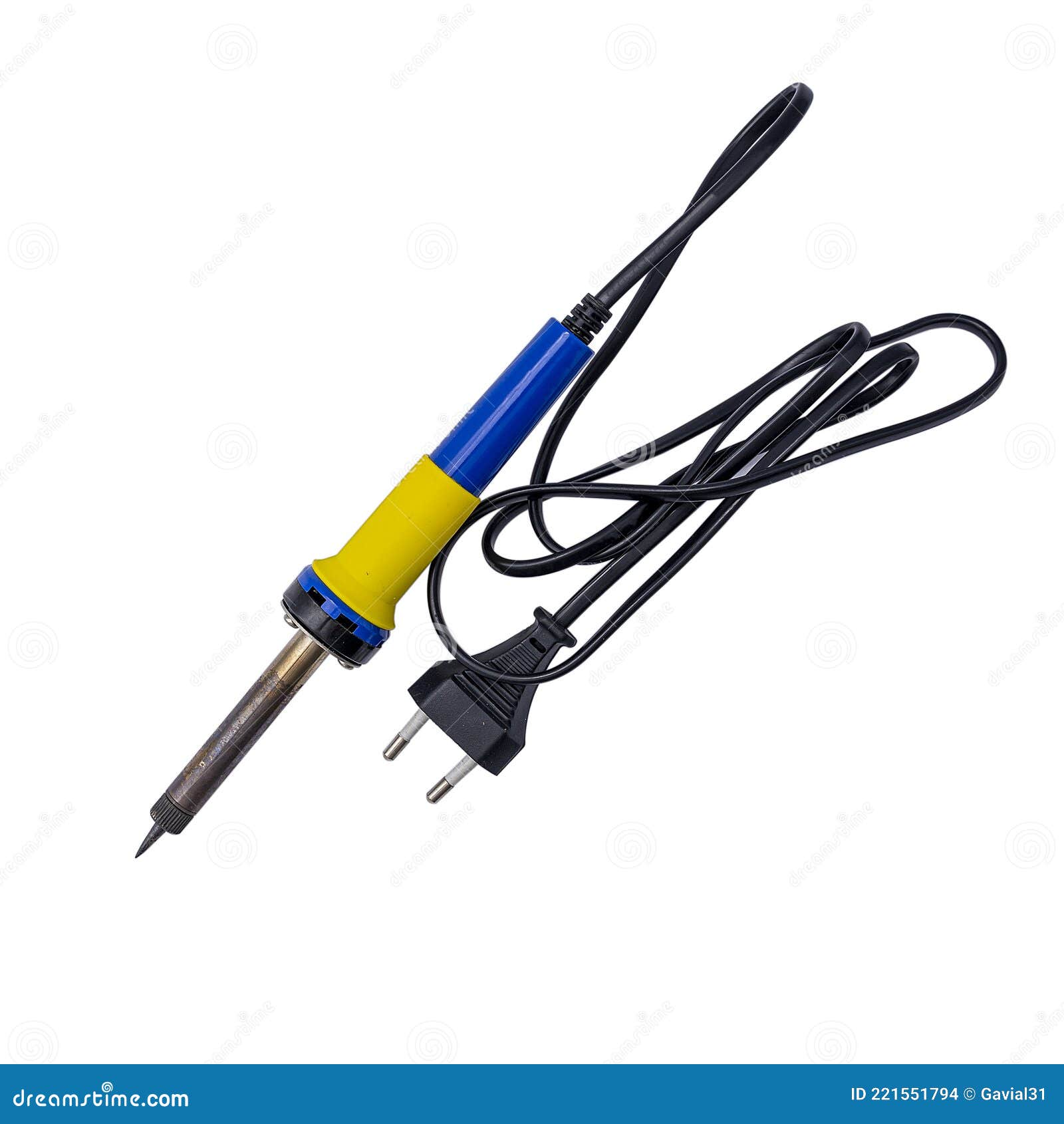 Soldering Iron Isolated on White Background. Soldering Iron with Blue ...