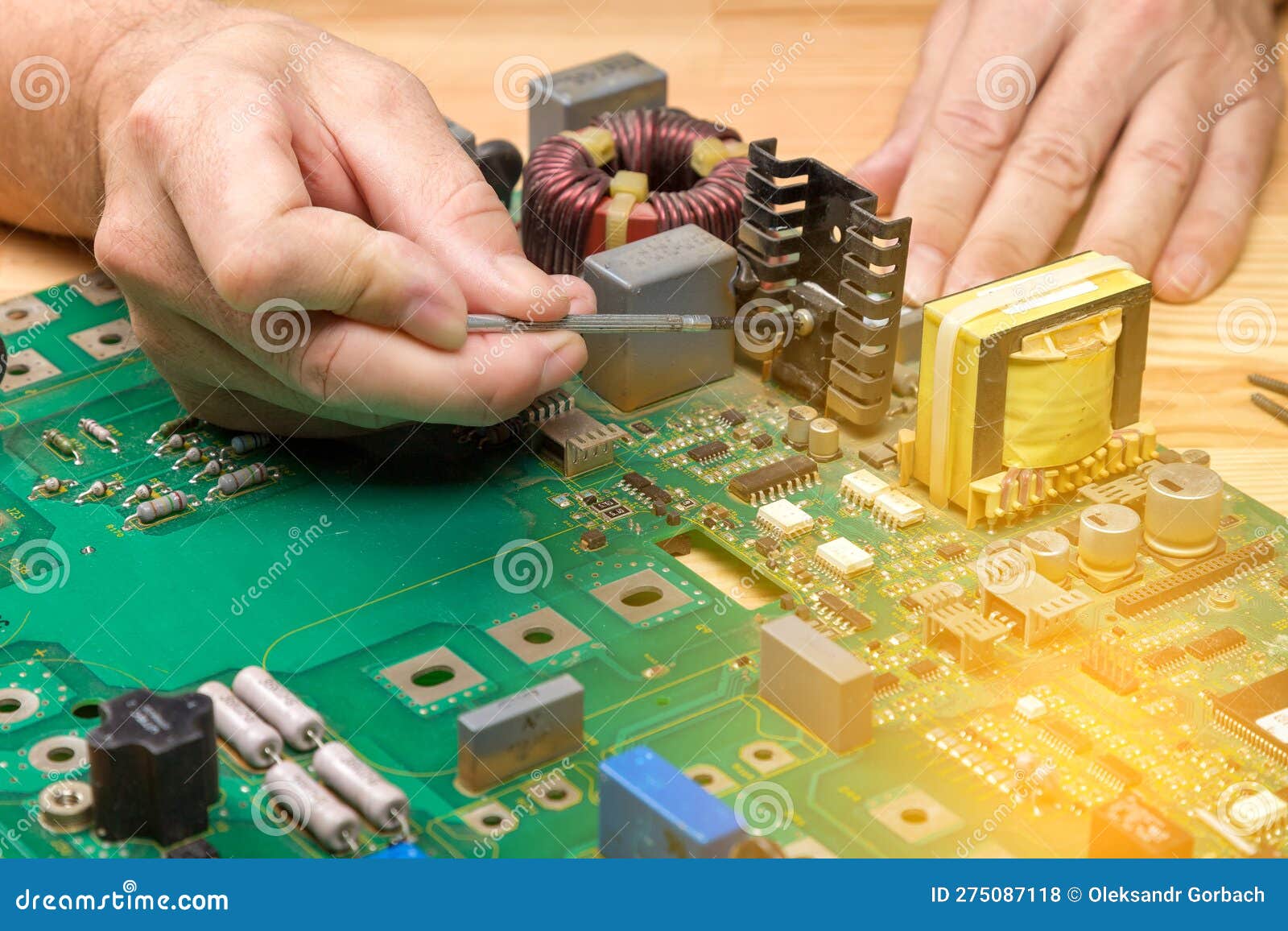 Soldering Iron. Repairing Electronic Component Stock Photo - Image of ...
