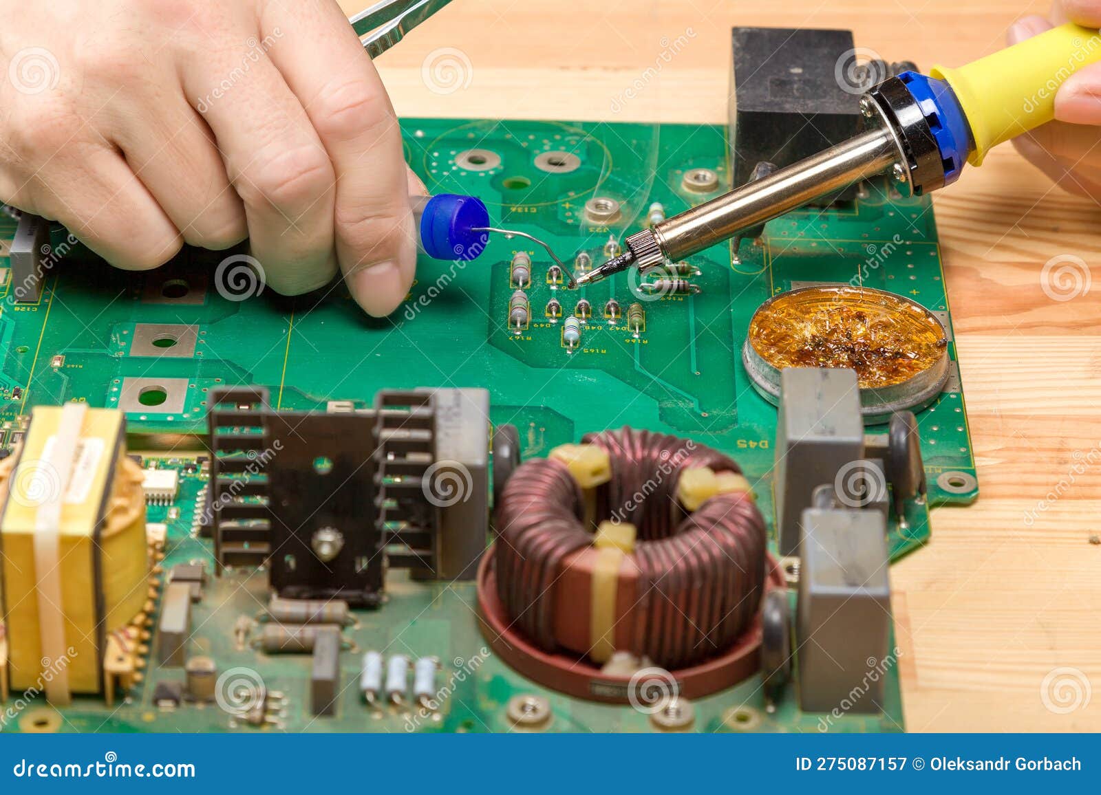 Soldering Iron. Repairing Electronic Component Stock Image - Image of ...