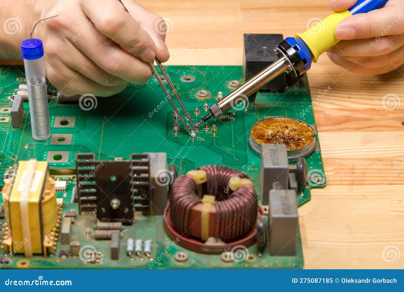 Soldering Iron. Repairing Electronic Component Stock Image - Image of ...