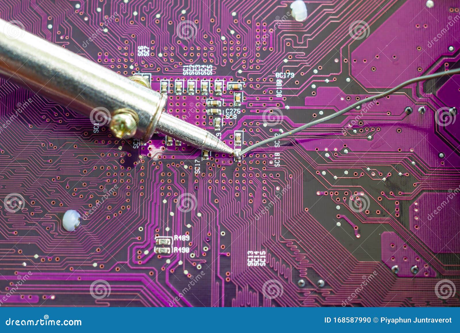 Soldering Iron for Repairing Electronic of the Computer Circuit Board ...