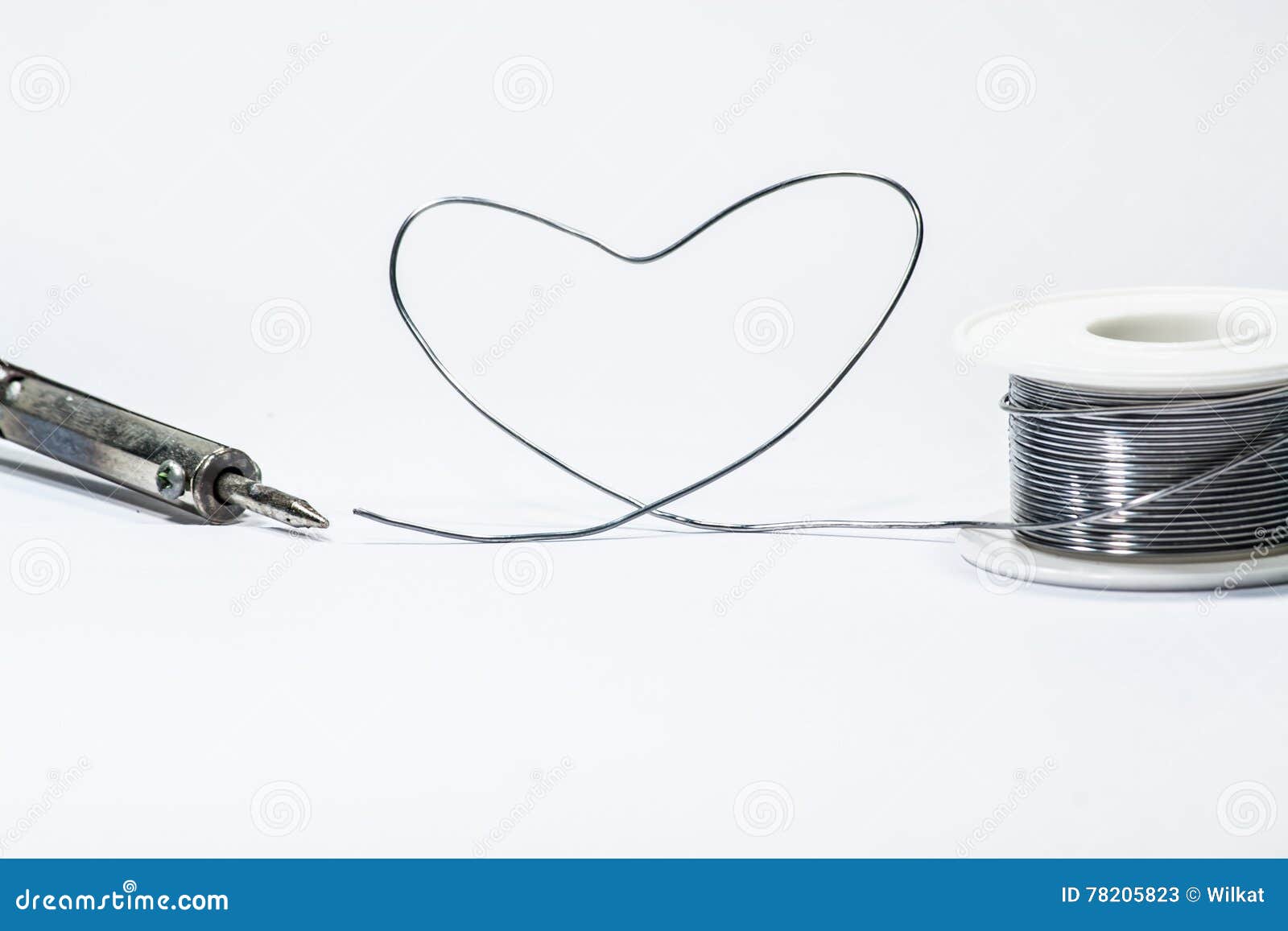 Soldering Iron and Soldering Wire Made Heart Shape Stock Image - Image ...