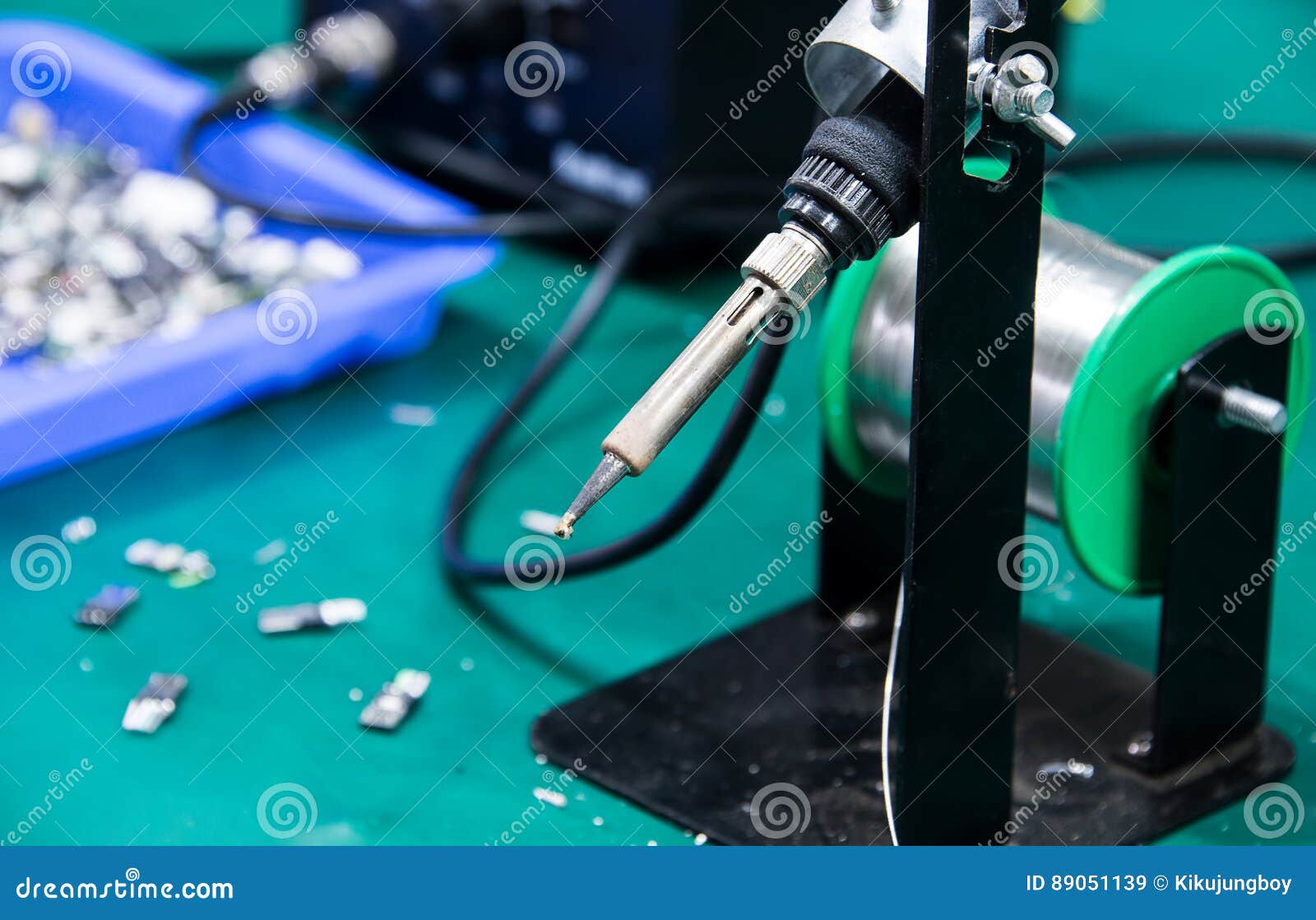 Soldering Iron and Tin String Stock Image - Image of metal, metallic ...