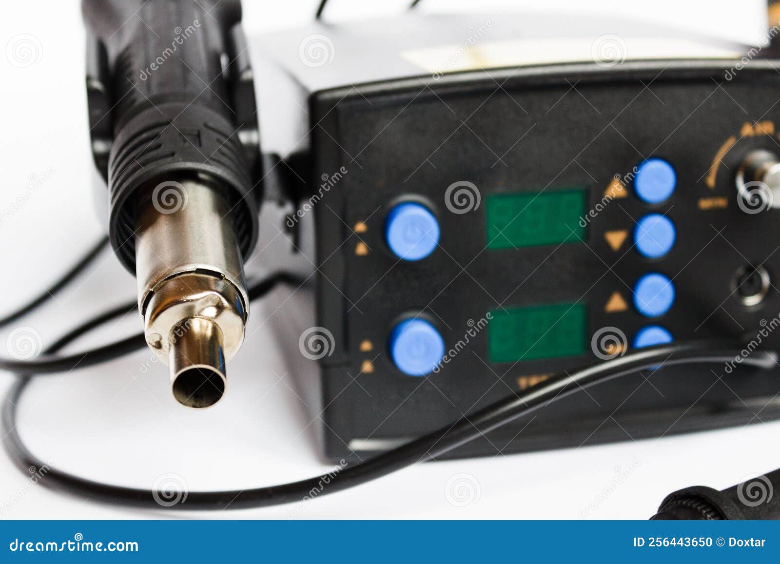 Soldering Station with Hot Air Gun and Soldering Iron Stock Photo ...