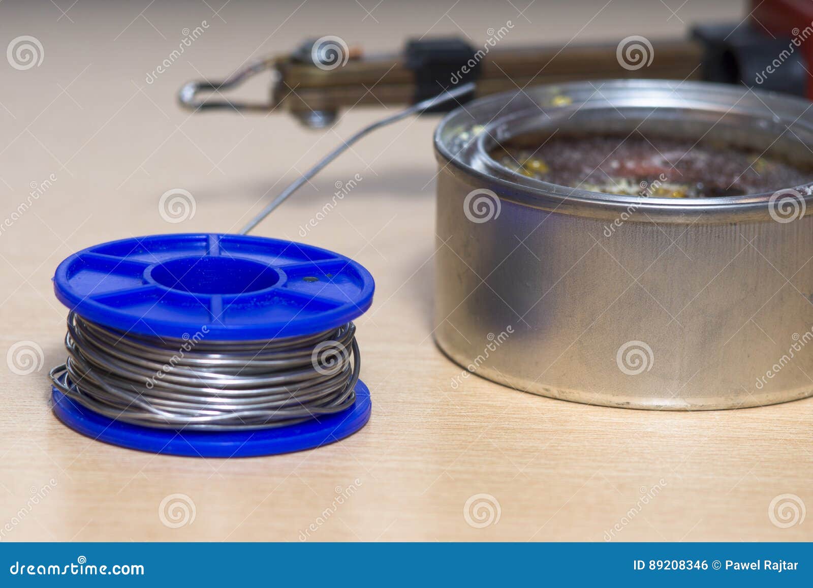 Soldering Tools, Tin, Soldering Iron, Rosin. Stock Photo - Image of ...