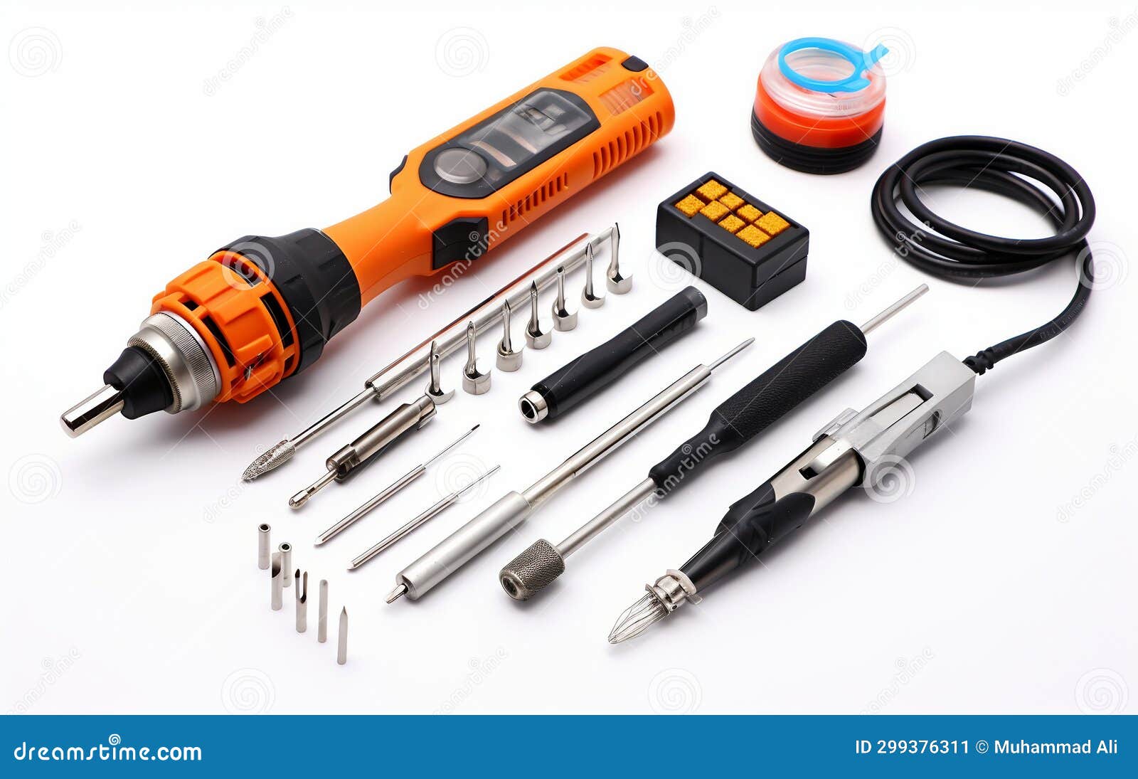 Soldering Tools on White Background Stock Illustration - Illustration ...