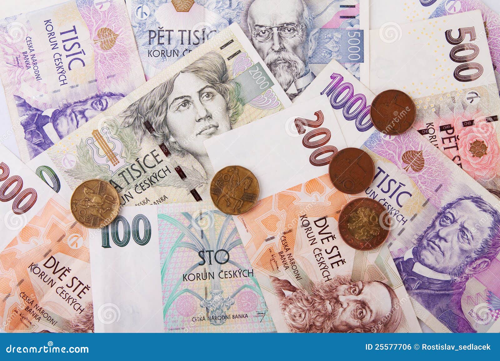 Soldi cechi fotografia stock. Immagine di beneficio, repubblica - 25577706