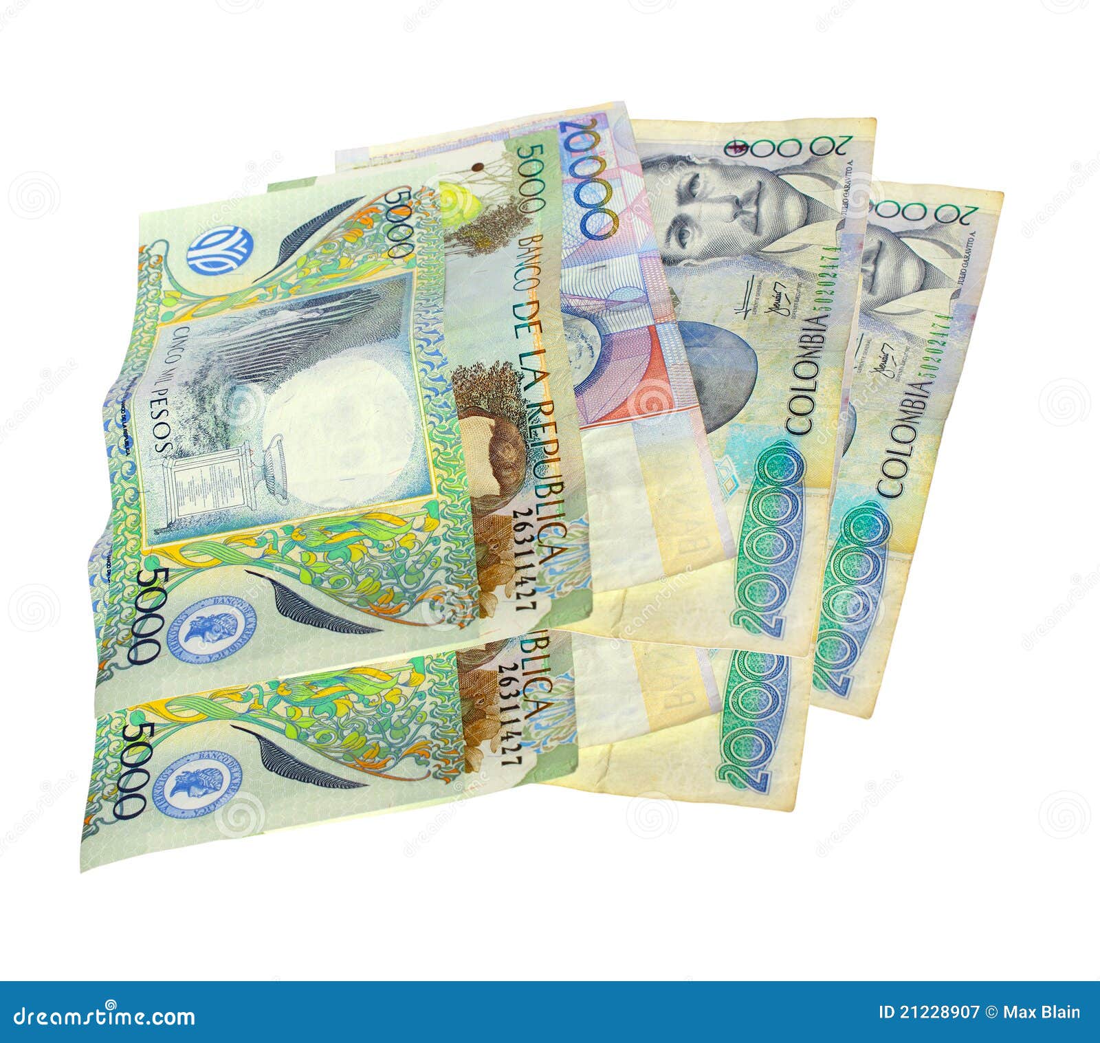 Soldi colombiani immagine stock. Immagine di materiale - 21228907